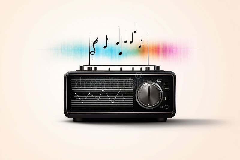 World Radio Day Poster with Retro Radio and Sound Wave with Notes Stock ...