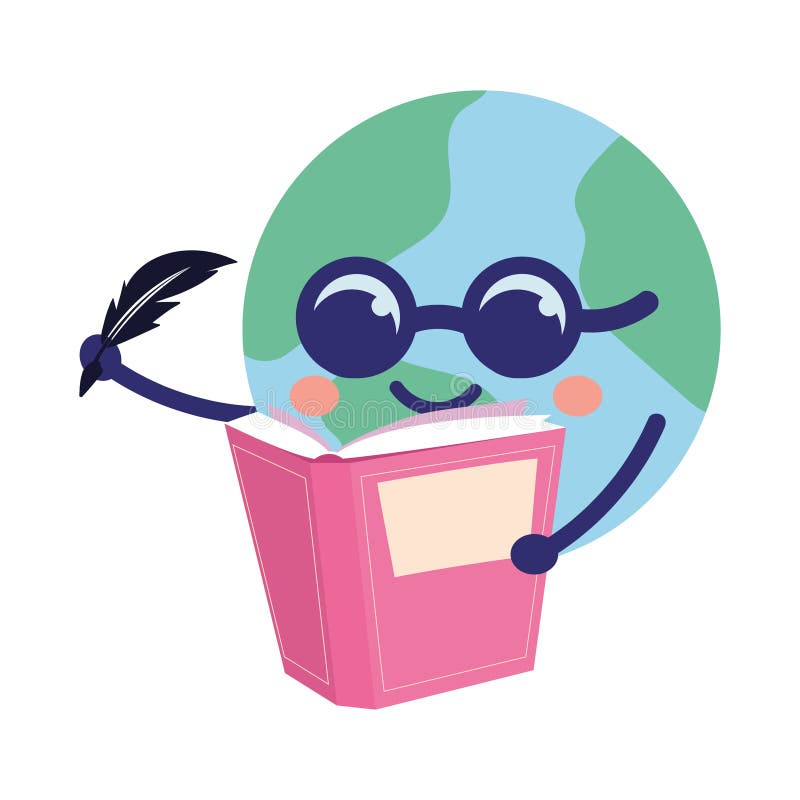 World reading a book stock vector. Illustration of happy - 249259769