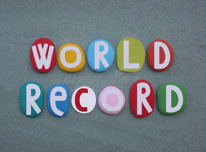 World Record, Creative Logo Composed with Multi Colored Stone Letters ...