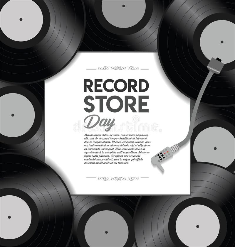 World Record Store Day Retro Design Template Stock Vector ...