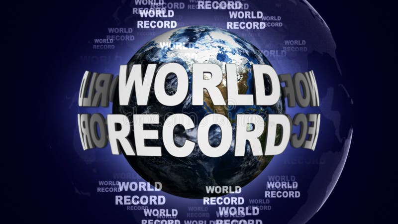 WORLD RECORD Text and Earth, Rendering, Graphics Background Stock ...