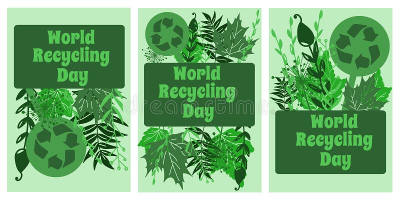 World Recycling Day, a Set of Posters or Postcards on the Topic of the ...