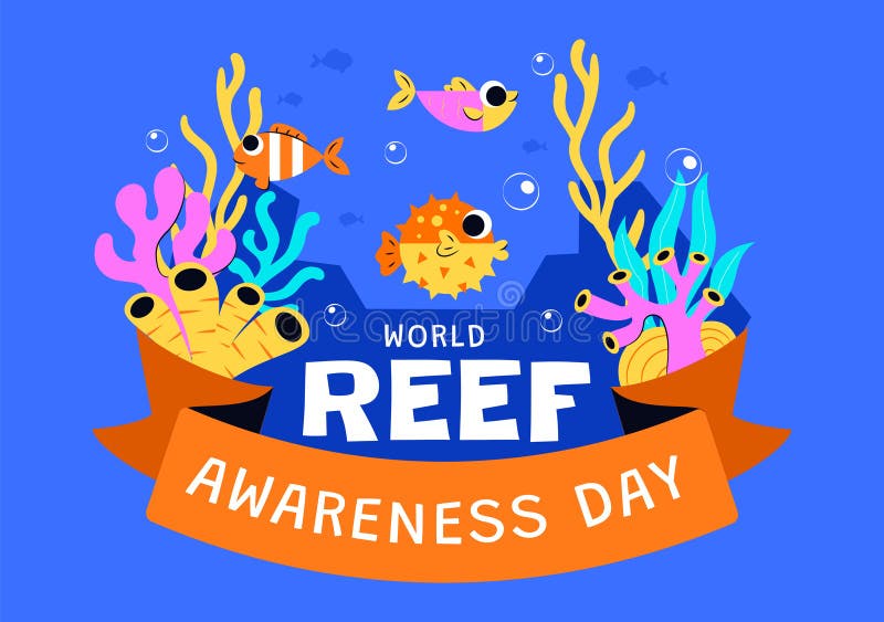 World Reef Awareness Day Vector Illustration on June 1, Featuring ...