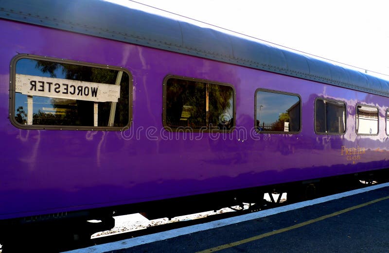 The World Reflected in a Purple Train Stock Photo - Image of contrast ...