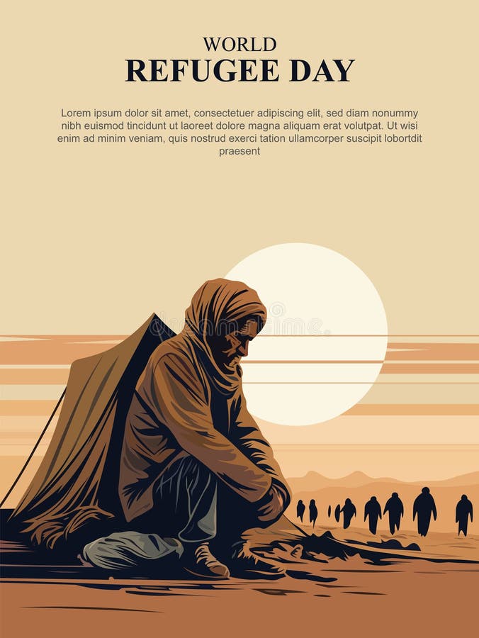 World Refugee Day Background Stock Vector - Illustration of human ...