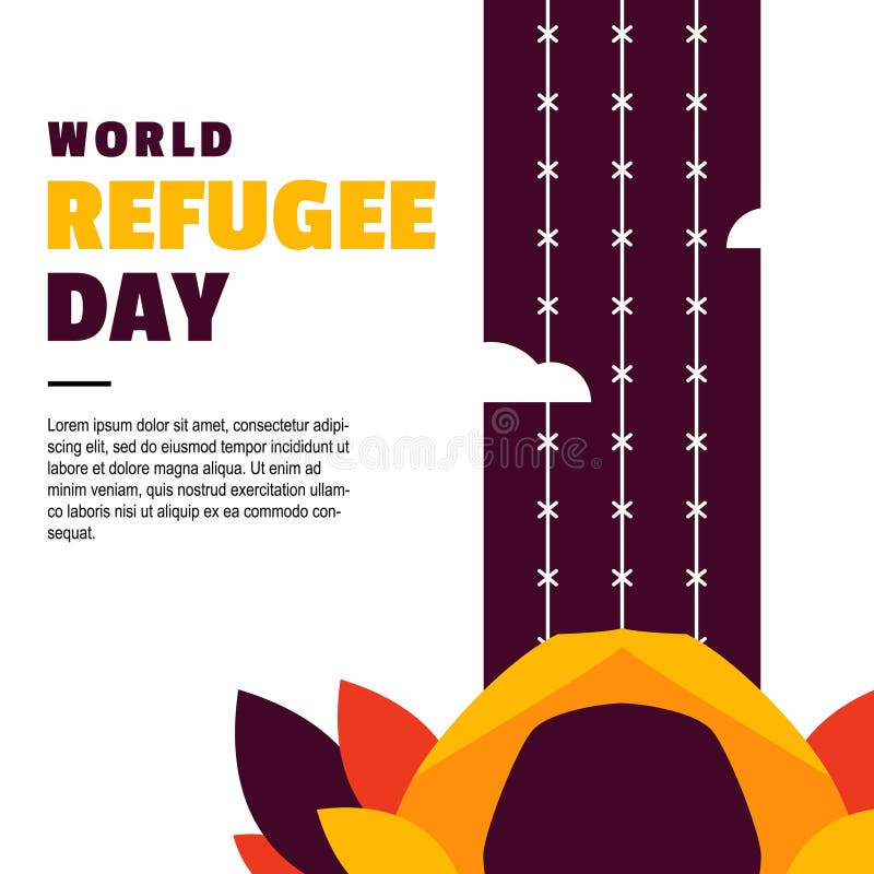 World Refugee Day Illustration Design Event Stock Vector - Illustration ...