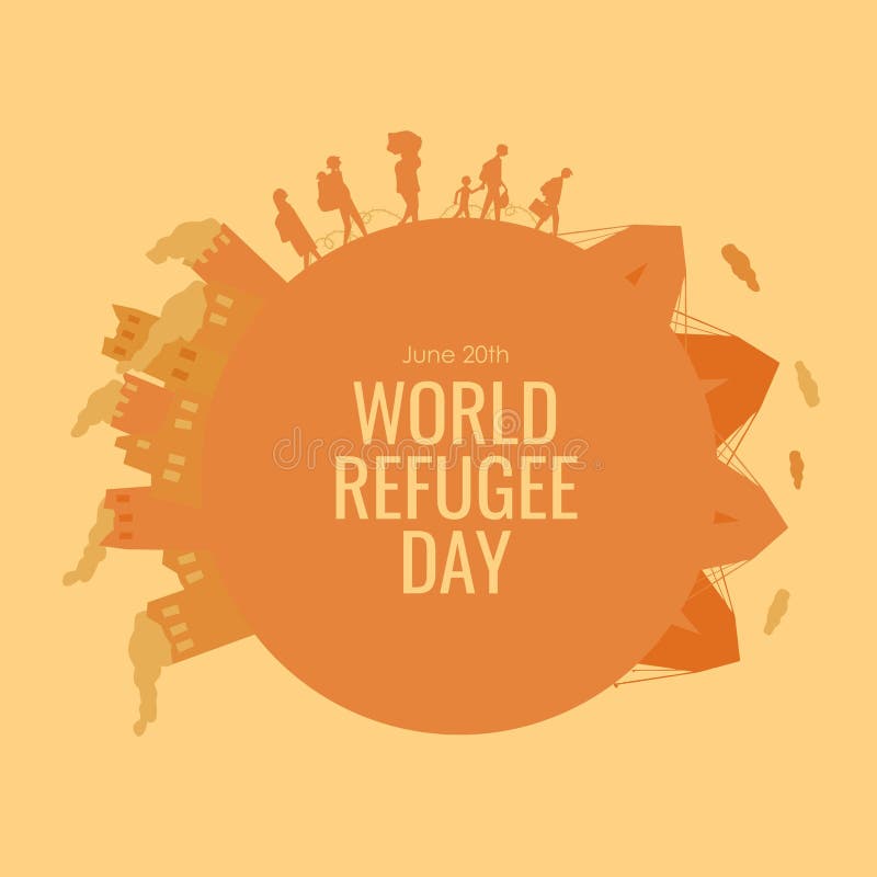 World Refugee Day Poster Template Round Badge Stock Vector ...