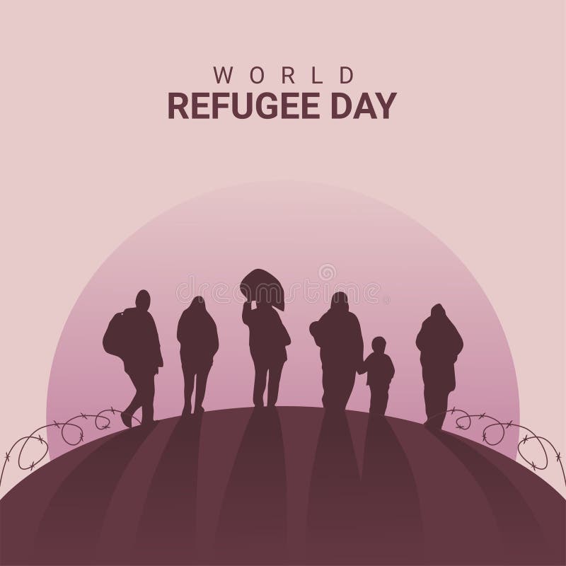 World Refugee Day Poster Template Stock Vector - Illustration of ...
