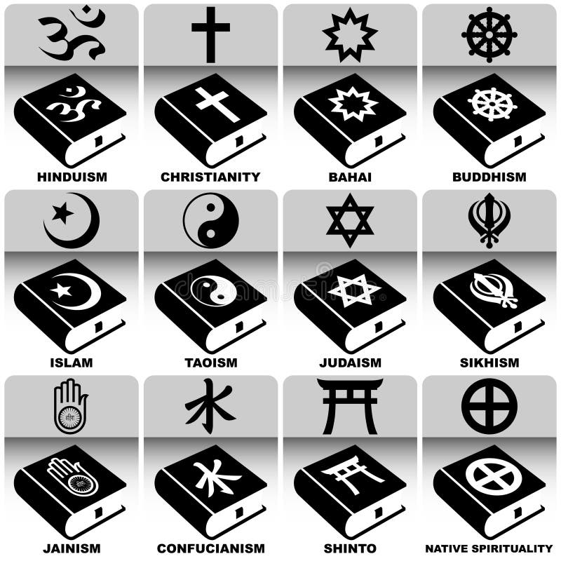 World Religions and Holy Books Stock Vector - Illustration of cross ...