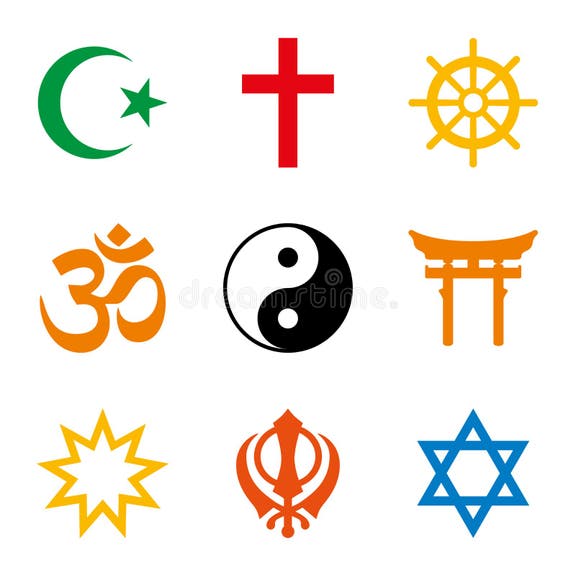 Religion Symbol Set Major Religions Stock Illustrations 9 Religion