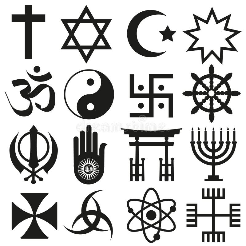 World Religions Symbols Vector Set of Icons Eps10 Stock Vector ...
