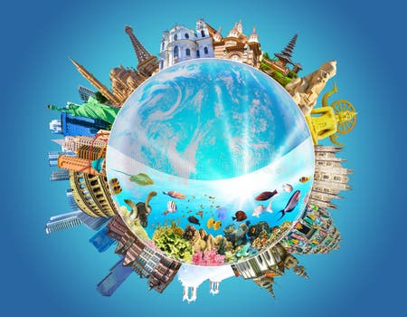World Religious and Architecture Monuments - Collage or Globe from ...