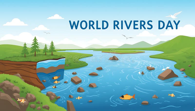 World Rivers Day Image 2024 Stock Illustration - Illustration of vital ...