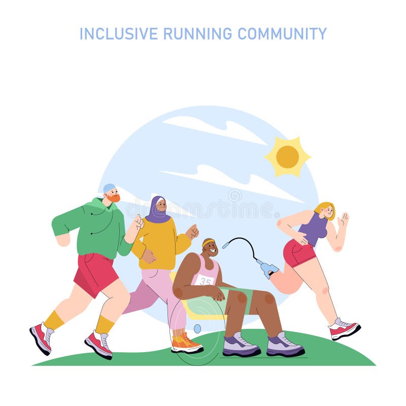 World Running Day. Flat Vector Stock Vector - Illustration of action ...