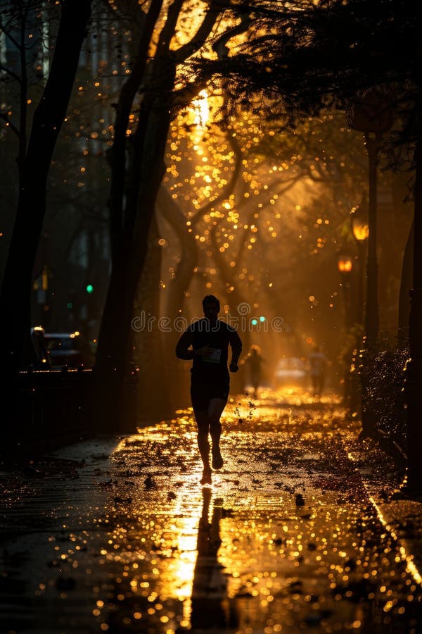 World Running Day. a Running Man in the Park Stock Photo - Image of ...