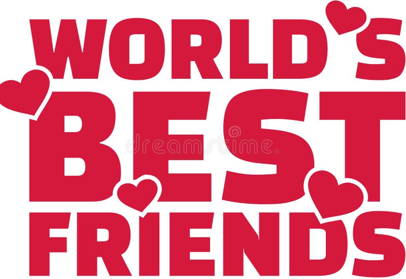 World`s Best Friend Text with Hearts Stock Vector - Illustration of ...
