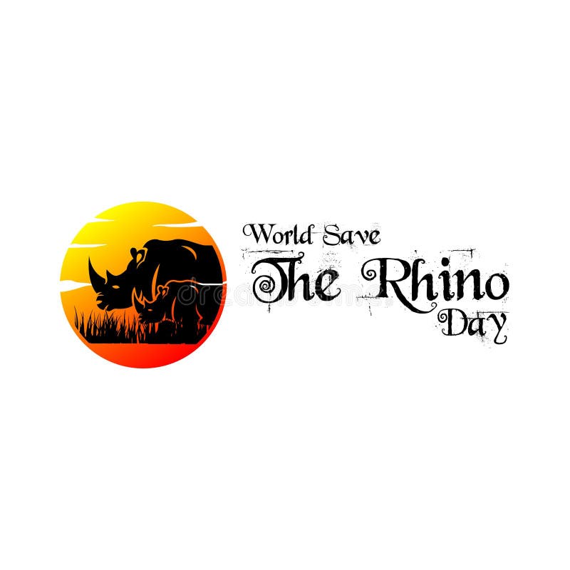 World Save the Rhino Day Vector. Stock Vector - Illustration of hunt ...