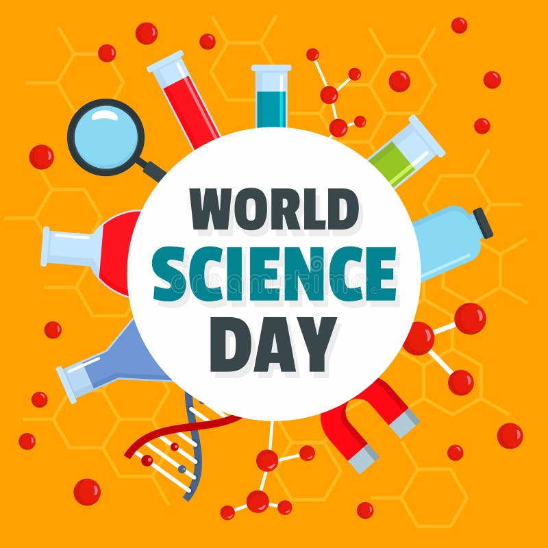 World Science Day Concept Background, Flat Style Stock Vector ...
