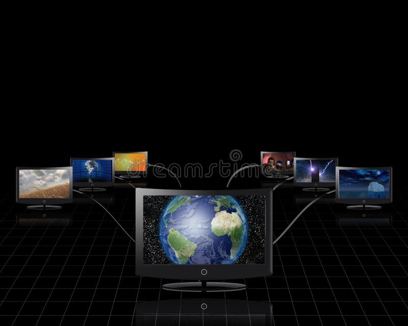 World in Screen Connected To More Stock Illustration - Illustration of ...