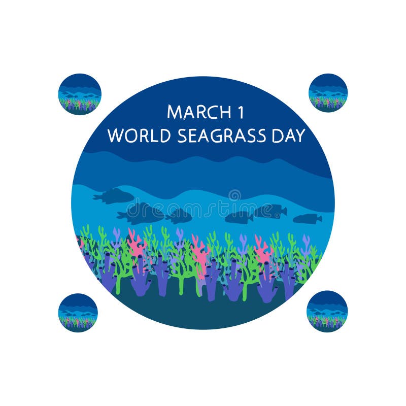 World Seagrass Day 1 March Vector Illustration. Stock Vector ...