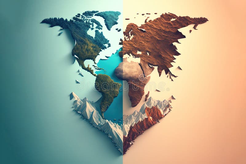 World that Separating Apart Stock Illustration - Illustration of black ...
