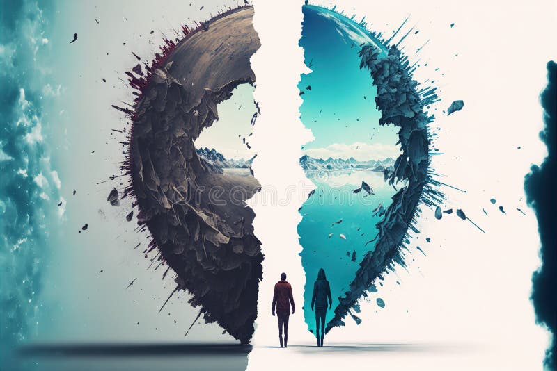 World that Separating Apart Stock Illustration - Illustration of banner ...