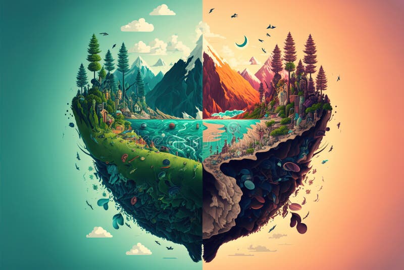World that Separating Apart Stock Illustration - Illustration of ...