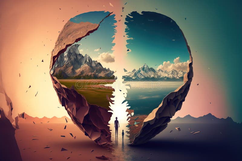World that Separating Apart Stock Illustration - Illustration of devil ...
