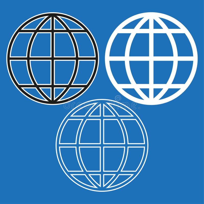 World Set International Earth Globe Icon Vector Illustration. EPS 10 ...