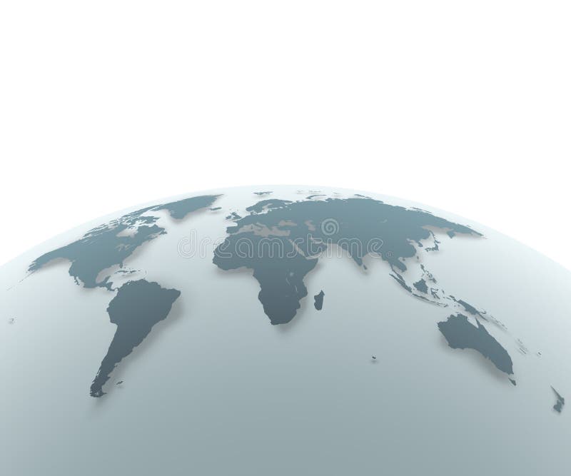 World Map 3D Shape Image Illustration Stock Illustration - Illustration ...