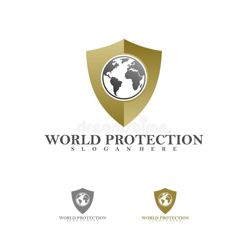 World Shield Logo Vector Template, Creative Shield World Logo Design ...