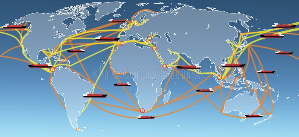263 Sea Shipping Routes Map Stock Photos - Free & Royalty-Free Stock ...
