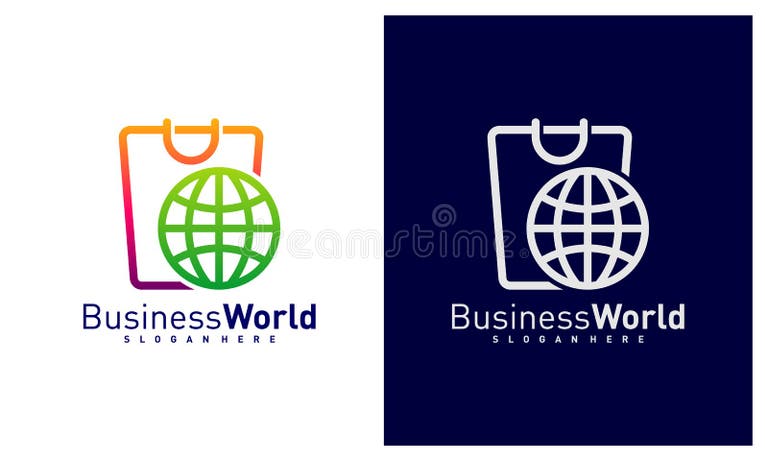 World Shop Logo Vector Template, Creative World Logo Design Concepts ...