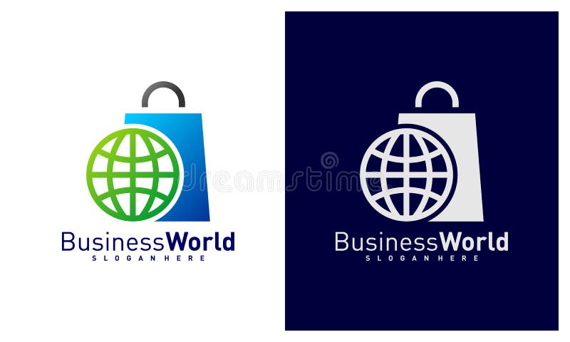 World Shop Logo Vector Template, Creative World Logo Design Concepts ...