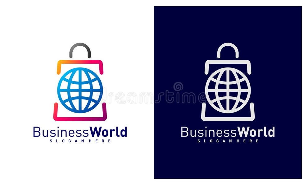 World Shop Logo Vector Template, Creative World Logo Design Concepts ...