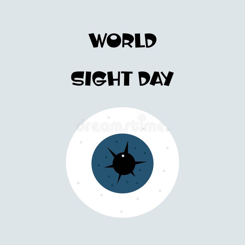 World Sight Day Flat Doodle Style Illustration with Blue Eye Stock ...