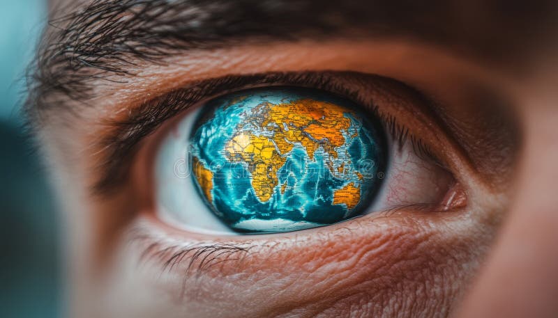 World Sight Day Global Vision Reflected in Human Eye with Detailed ...