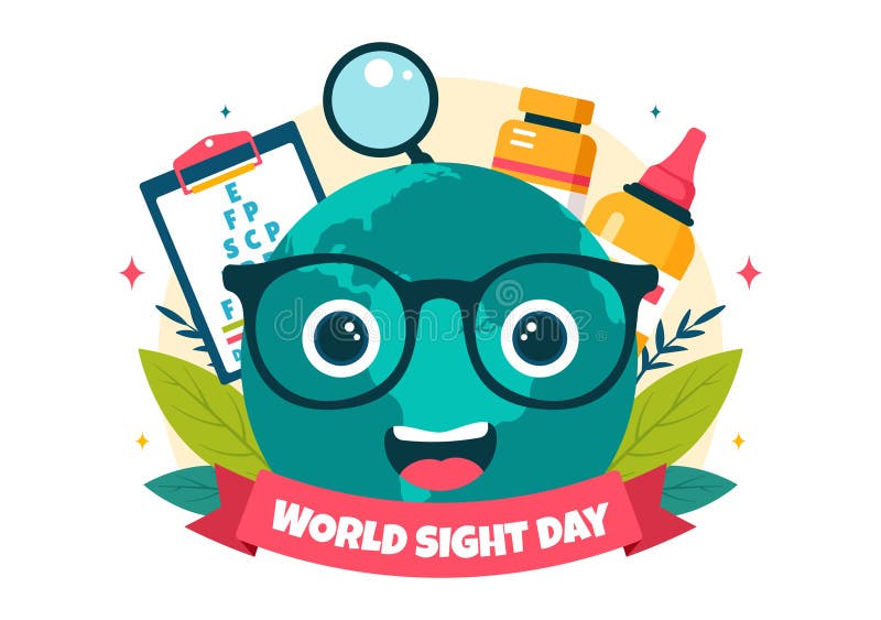World Sight Day Vector Illustration for 10 October, Featuring Vision ...
