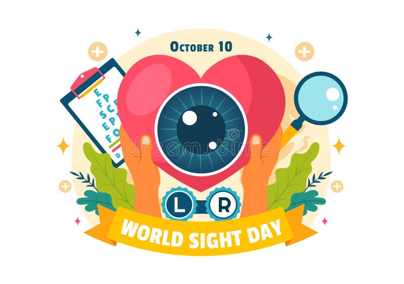 World Sight Day Vector Illustration for 10 October, Featuring Vision ...