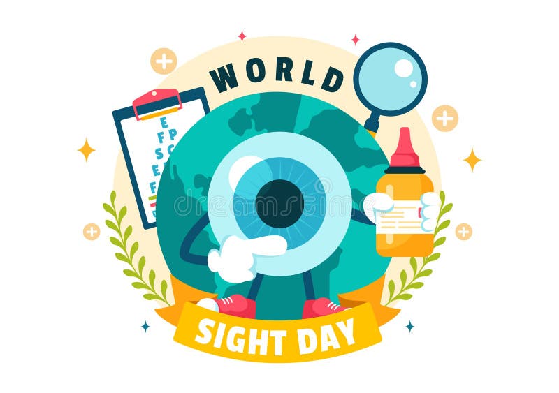 World Sight Day Vector Illustration for 10 October, Featuring Vision ...