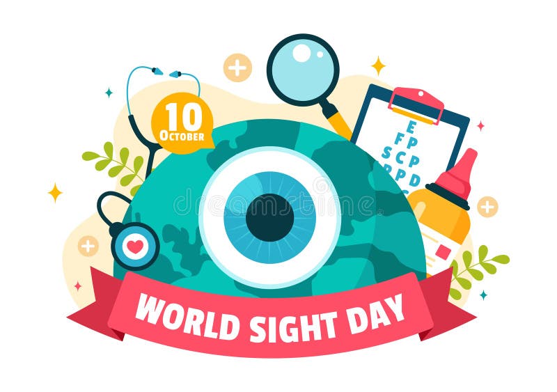 World Sight Day Vector Illustration for 10 October, Featuring Vision ...