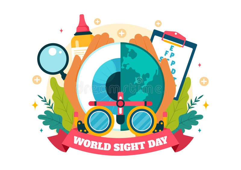 World Sight Day Vector Illustration for 10 October, Featuring Vision ...