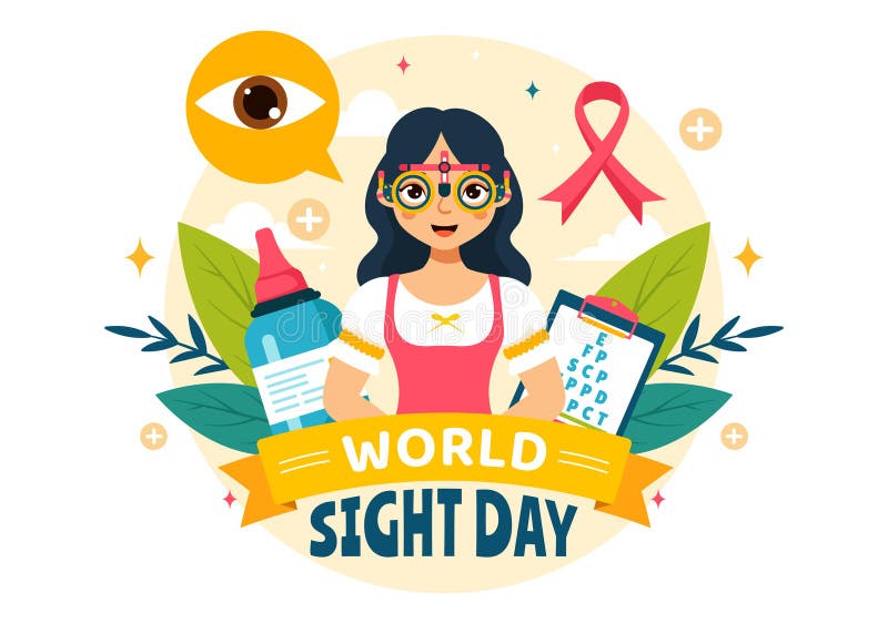 World Sight Day Vector Illustration for 10 October, Featuring Vision ...