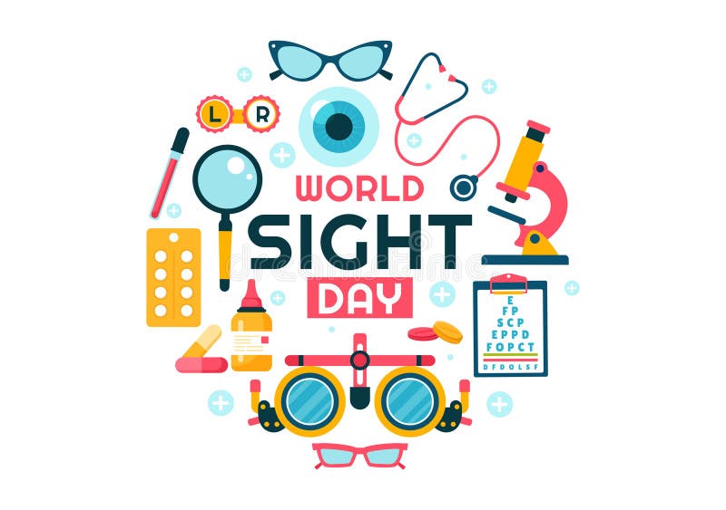 World Sight Day Vector Illustration for 10 October, Featuring Vision ...