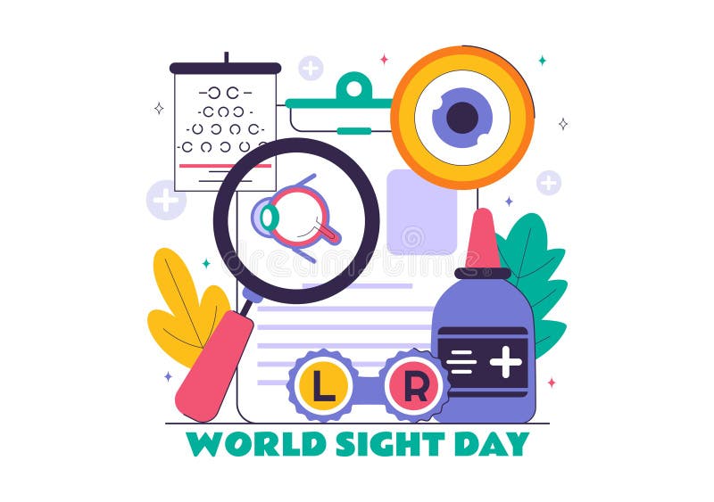 World Sight Day Vector Illustration for October 10, Featuring Vision ...