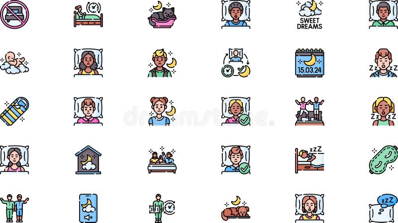 World Sleep Day Icon Pack High-Quality Vector Icons Collection with Editable Stroke. Ideal for ...