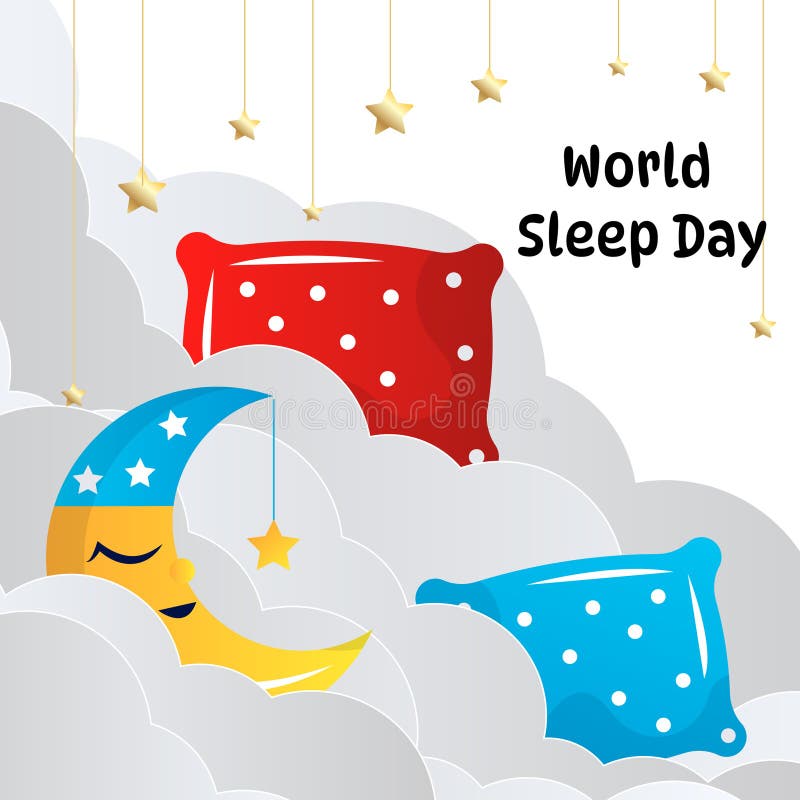 World Sleep Day Relaxation Awareness Illustration Stock Vector ...