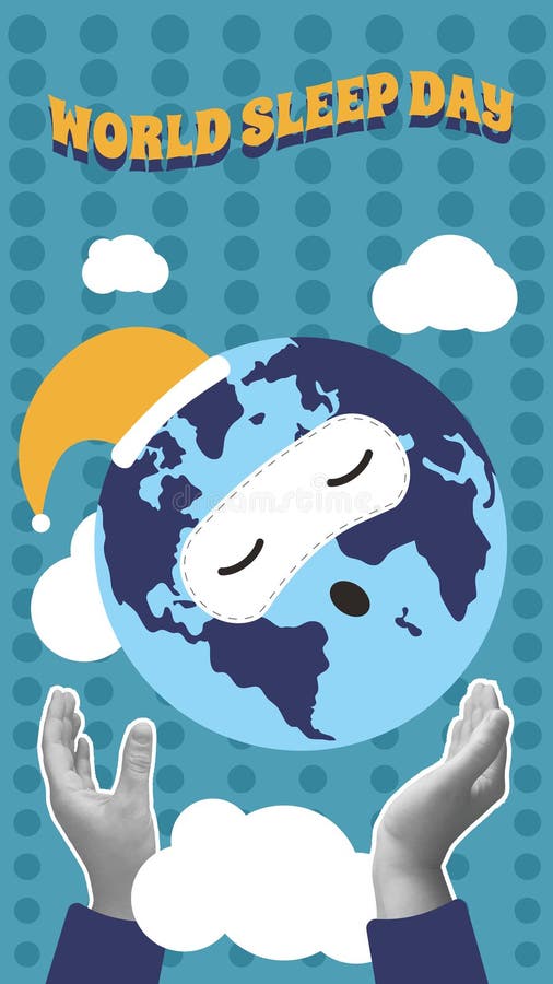 World Sleep Day Retro Banner for Story. Vector Illustration Stock ...