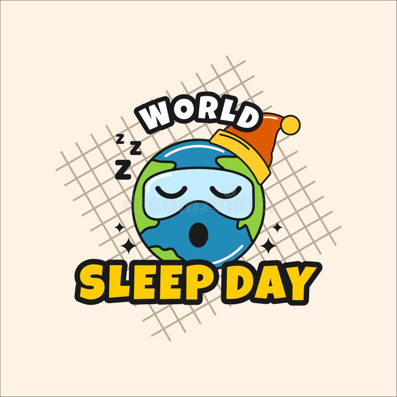 World Sleep Day Retro Style Vector Design Stock Vector - Illustration ...