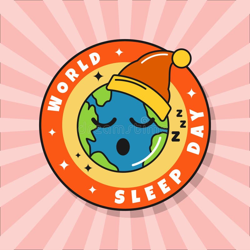 World Sleep Day Retro Style Vector Design Stock Vector - Illustration ...